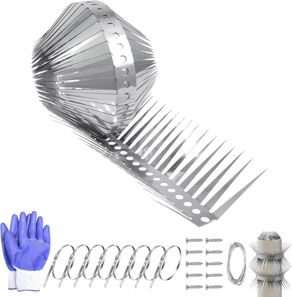 Raccoons Squirrel Baffle Spikes Deterrent, 80in Stainless Steel Pigeon ...